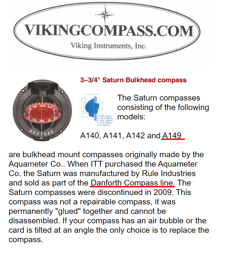 Danfort Corsair compass bulb replacing | Sailboat Owners Forums