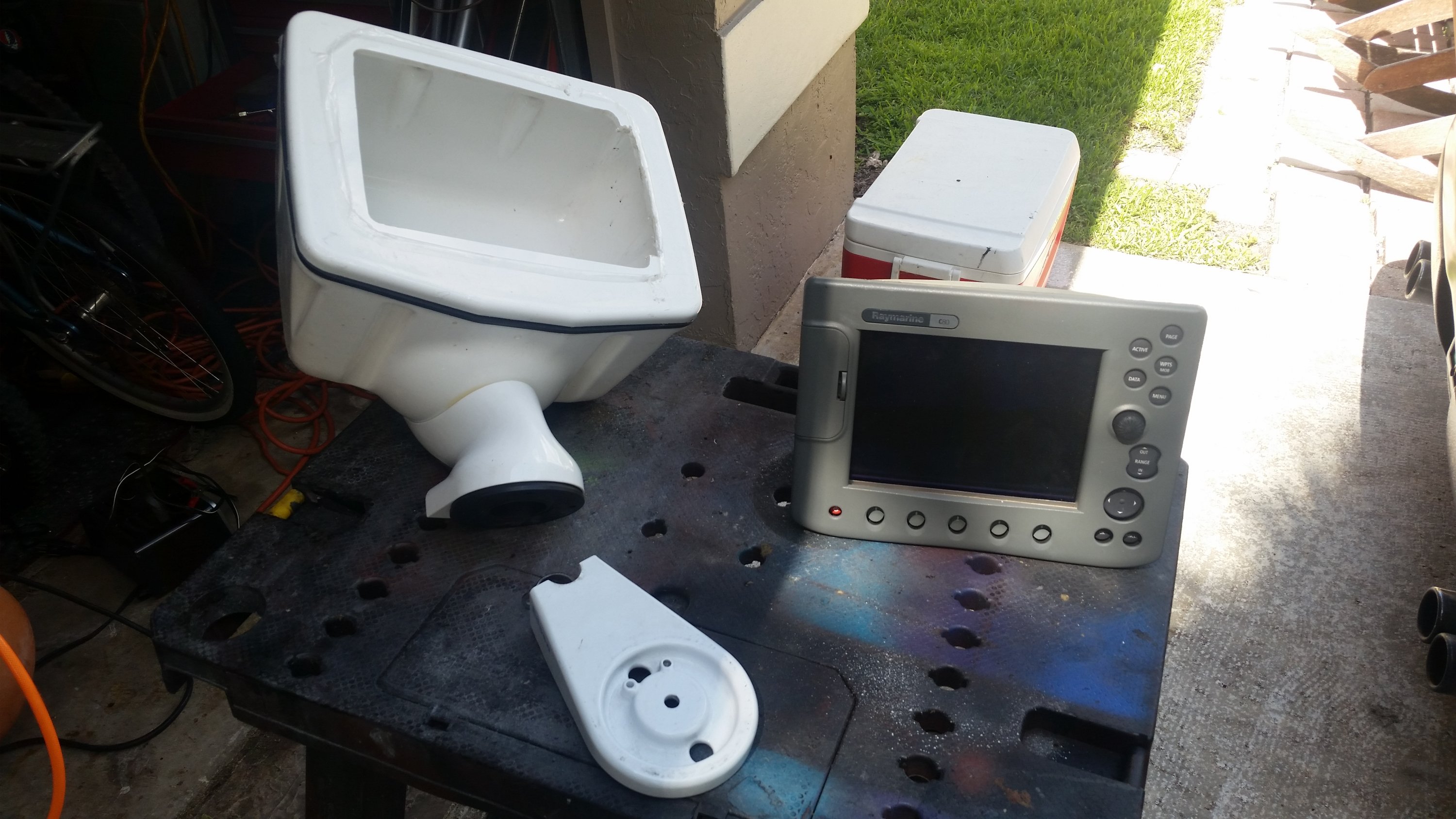 Mounted recylced Raymarine C80 MFD in a used Navpod. | Sailboat Owners ...