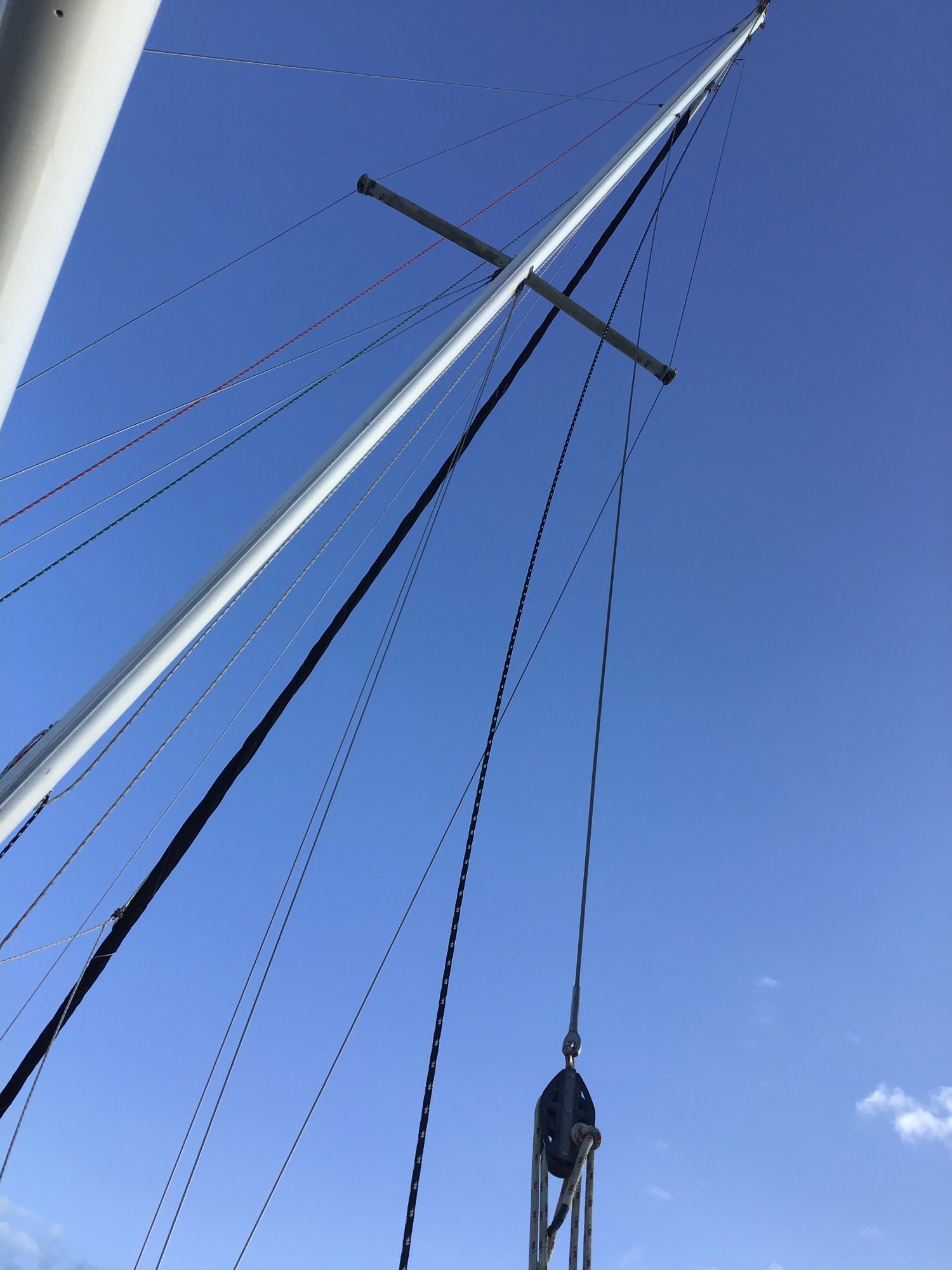Rope to wire halyard rope length? | Sailboat Owners Forums