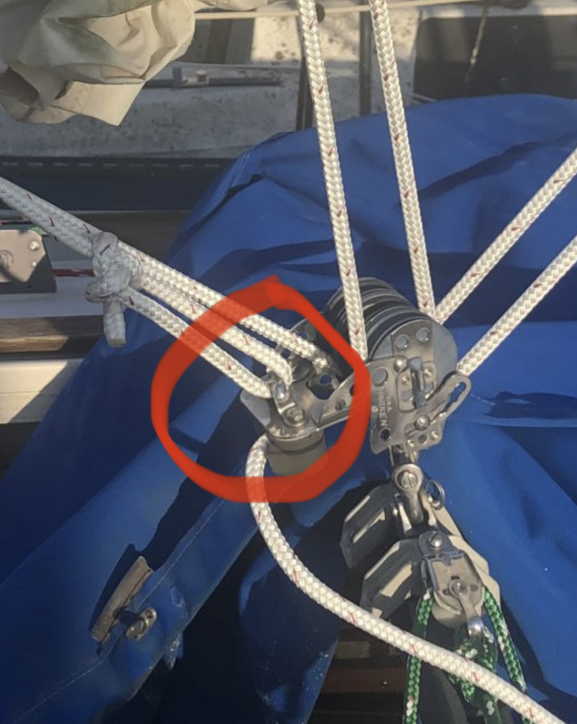 Main sheet rigging | Sailboat Owners Forums