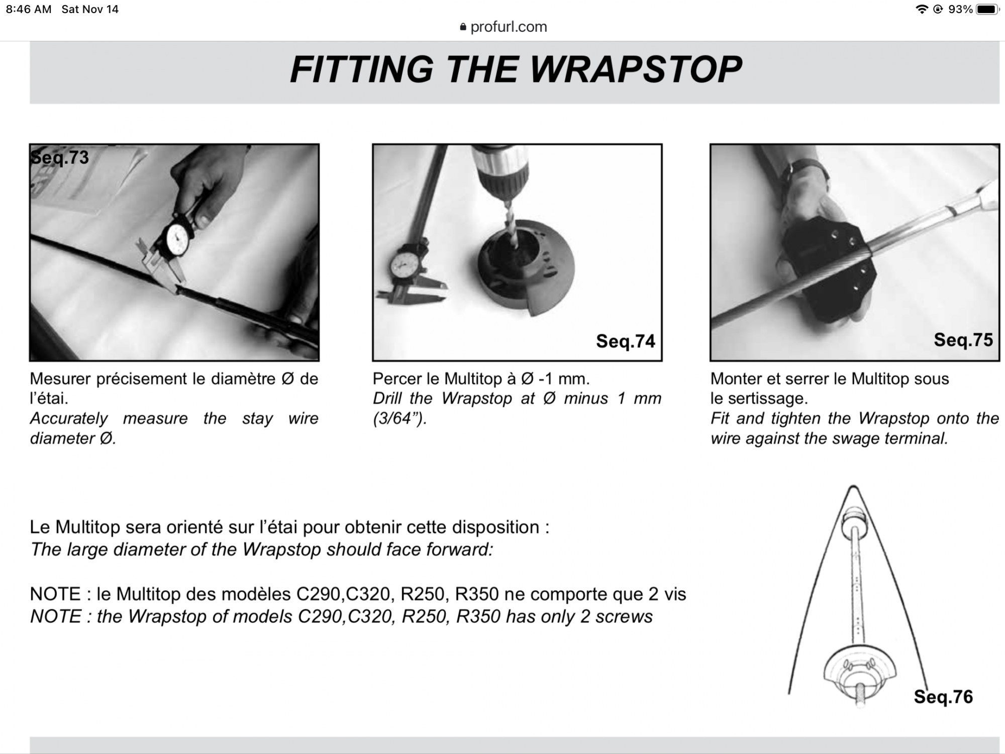 Selden Furlex system Halyard Deflector | Sailboat Owners Forums