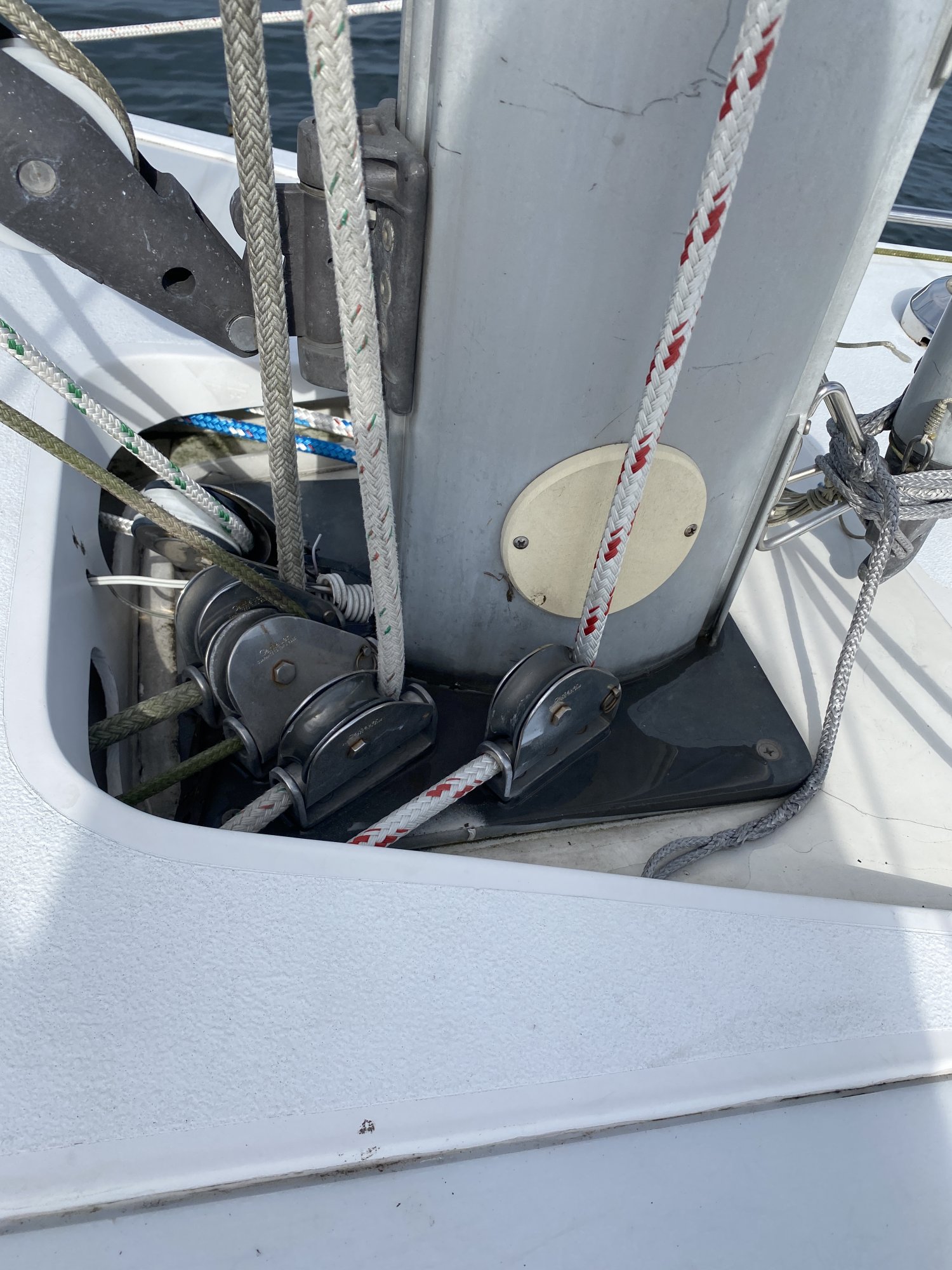 Replacing half moon blocks at base of mast | Sailboat Owners Forums