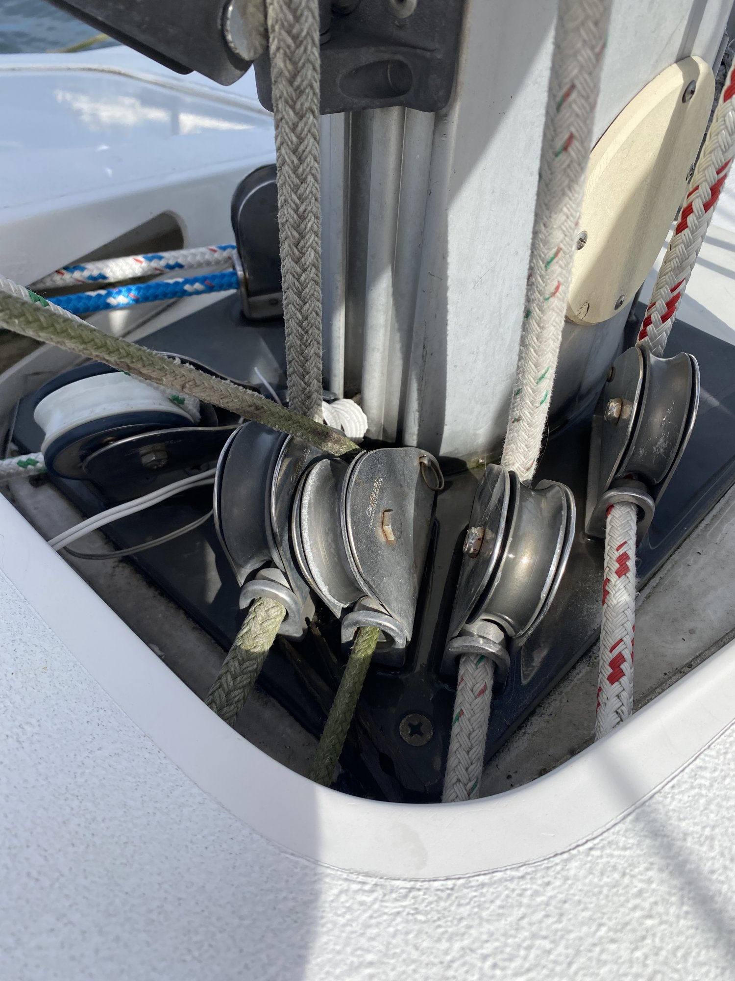 Replacing half moon blocks at base of mast | Sailboat Owners Forums