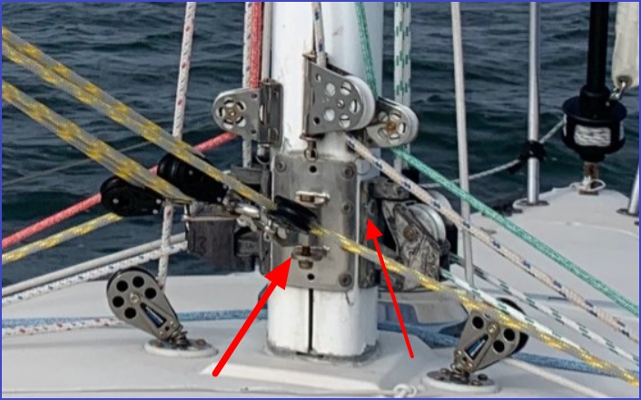 Mounting turning block to the base of the mast | Sailboat Owners Forums