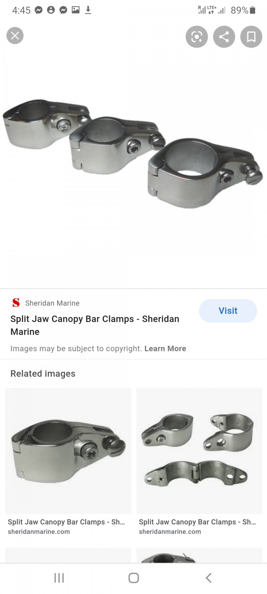 2 inch split clamps for the Hunter 49 factory davits | Sailboat Owners ...