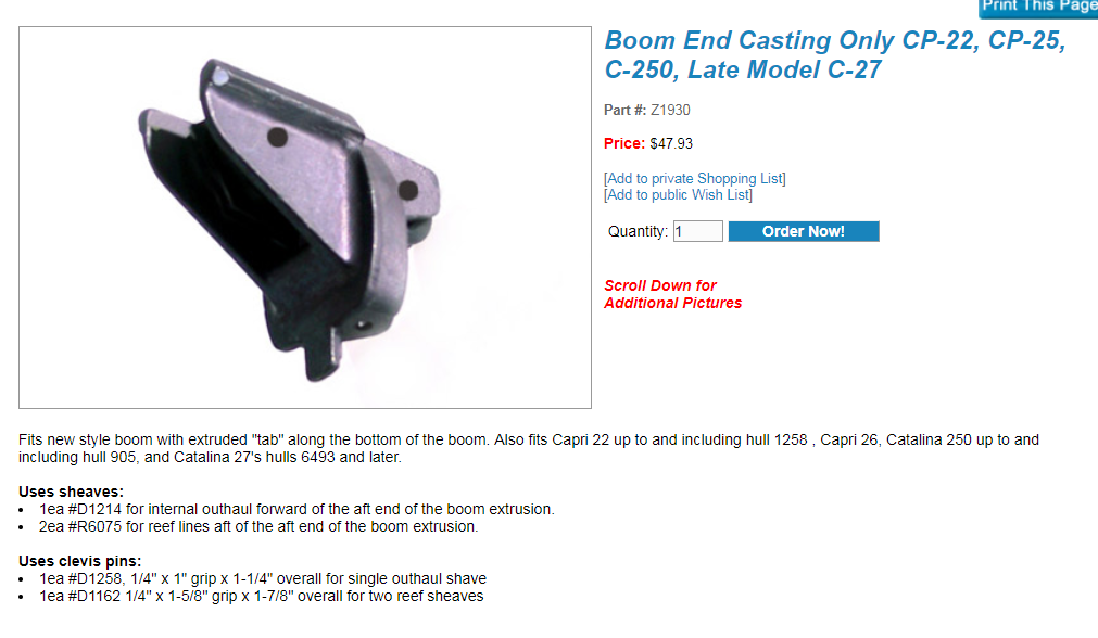 Boom Secure to Backstay Catalina Capri 22 | Sailboat Owners Forums