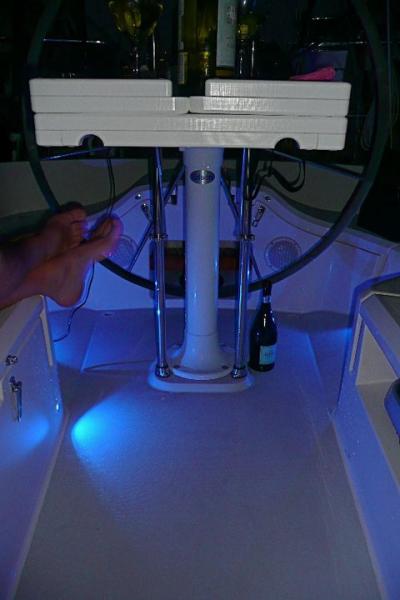 cockpit table and blue cockpit lights | Sailboat Owners Forums